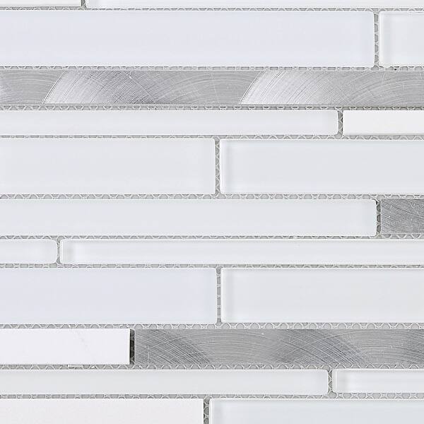 TileGen. Slender Random Sized Mixed Material Tile in White/Grey Wall ...