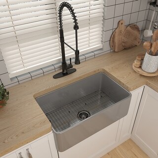 Adams Copper 33" Single Bowl Farmhouse Apron Front Undermount Kitchen ...