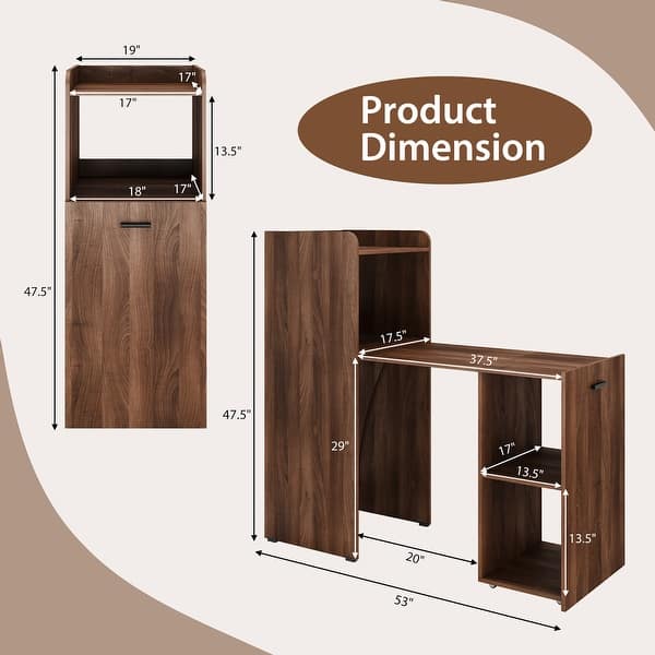 Costway Extendable Computer Desk Reversible Home Office Desk Study ...