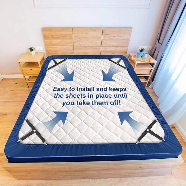 adjustable bed sheets with straps