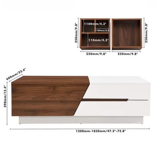 Modern Extendable Sliding Top Coffee Table with Storage - Bed Bath ...