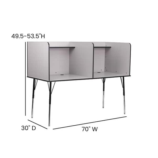 Stand-Alone Double Study Carrel with Height Adjustable Legs - Bed Bath ...