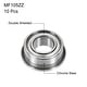 MF105ZZ Flange Ball Bearing 5x10x4mm Double Shielded Chrome Steel Bearings 10pcs - MF74ZZ (2Qty ...