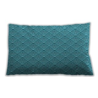 Ahgly Company Patterned Indoor-Outdoor Dark Cyan Green Lumbar Throw ...
