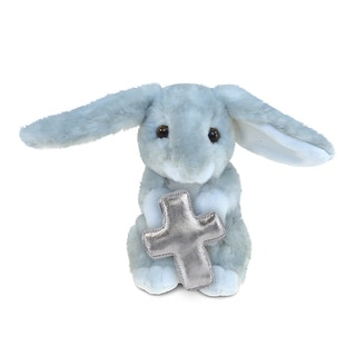 DolliBu Cute Grey Rabbit Stuffed Animal with Silver Cross Plush Toy - 6 ...
