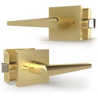 Privacy Lever Door Handle Low Profile Square Shaped Door Lever - Satin ...