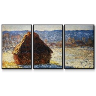 Haystacks, snow, morning by Monet - Multi Piece Framed Canvas - Bed ...