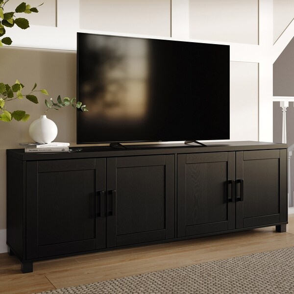 WAMPAT Modern TV Stand for up to 100 inch TV with Storage Cabinets - On ...