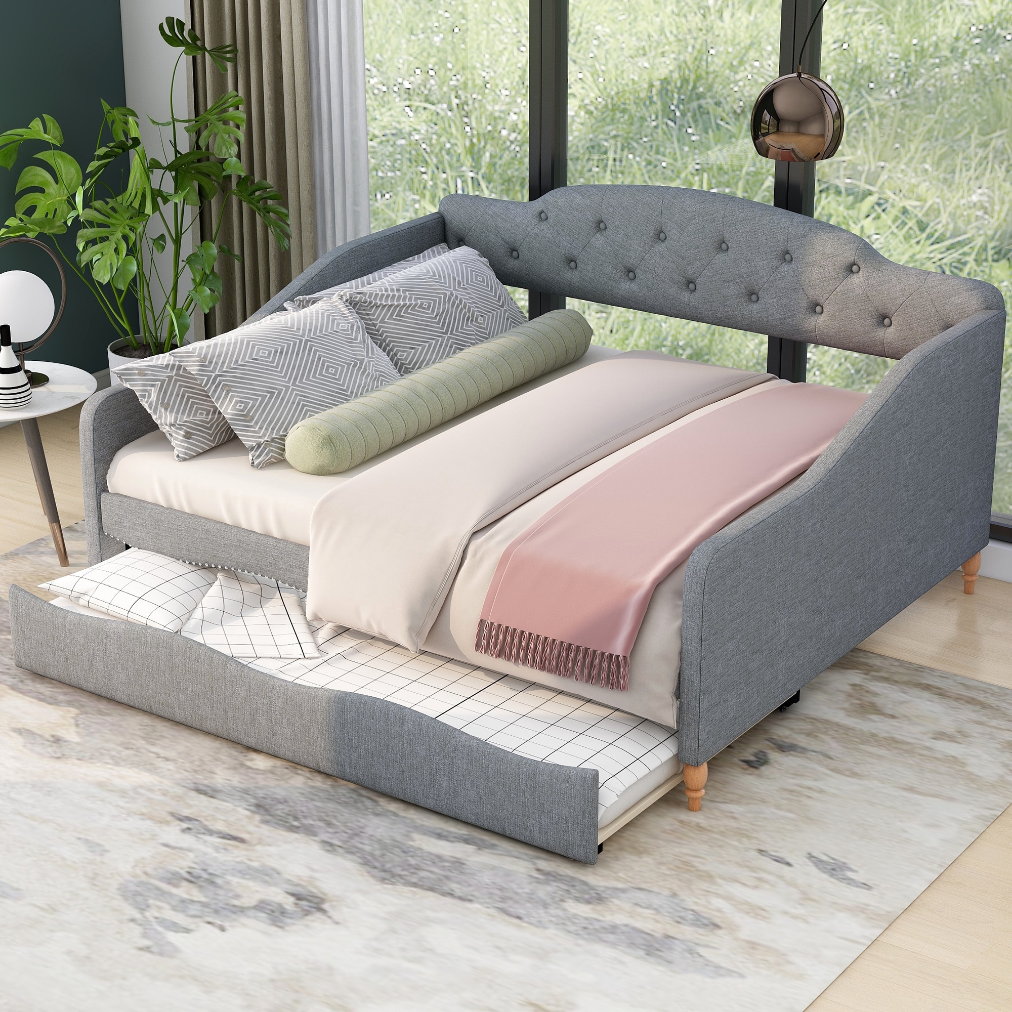 Upholstered Daybed with 2 Drawers and Twin Size Sofa Bed Frame - Bed ...