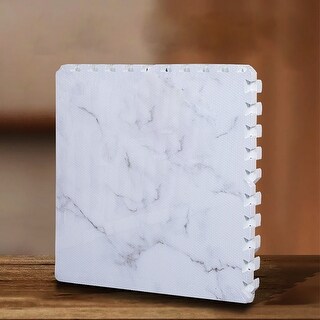 Shatex 24x24x0.47in White Marble Texture EVA Interlocking Foam Floor ...