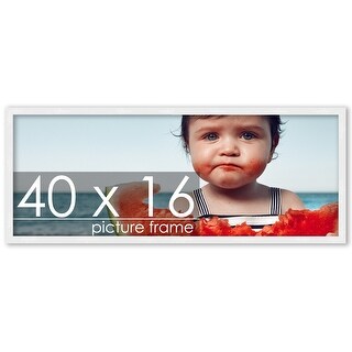 40x16 Frame White Complete Wood Panoramic Frame with UV Acrylic, Foam ...
