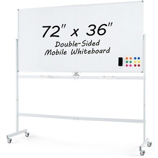 Gymax 72'' x 36'' Double-Sided Magnetic Whiteboard w/ Stand & Aluminum ...