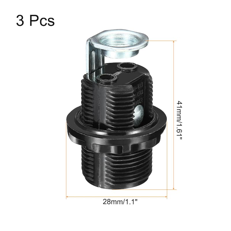 E12 Bulb Holder Light Socket, Screw Fully Thread Lamp Holder - On Sale ...