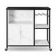 Ledel 35.4-inch Rolling Kitchen Island Cart With Wine Rack And Shelves ...