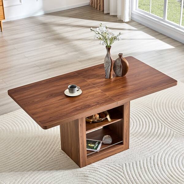 Expandable Dining Table with Integrated Storage - Bed Bath & Beyond ...