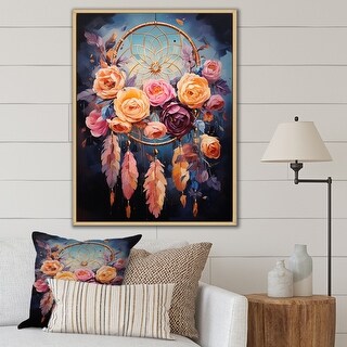 Designart "Dreamcatcher Dreams Interceptor III" Dream catcher Framed ...