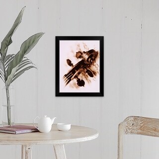 "Stradivarius violin scroll on sheet music" Black Framed Print - Bed ...