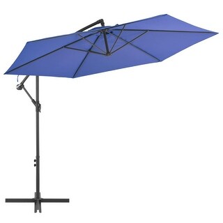 6 Steel Ribs UV Protective Cantilever Umbrella with Alu Pole 118.1 ...