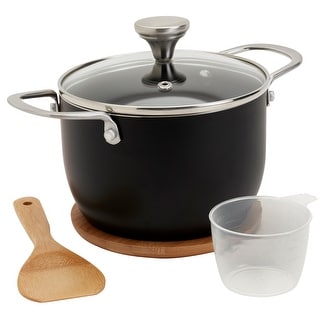 Infuse 5pc Non-Stick Aluminum Rice Cooker Set - Black - Bed Bath ...