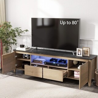 Led Entertainment Center with Drawers and Doors - M - Bed Bath & Beyond ...