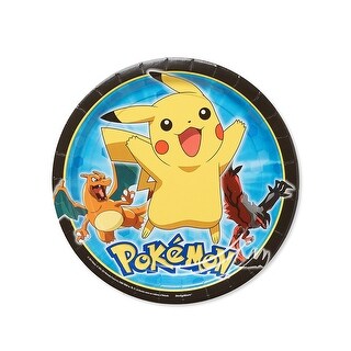 Pokemon Pikachu and Friends 9" Round Paper Plates, 8 Count - Multi ...