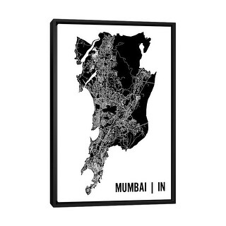 iCanvas "Mumbai Map" by Mr. City Printing Framed - Bed Bath & Beyond ...