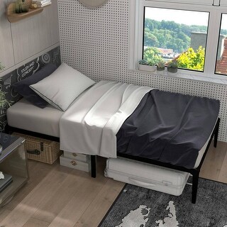 Metal Platform Bed Frame, No Box Spring Needed, Twin, Full, Queen Size ...