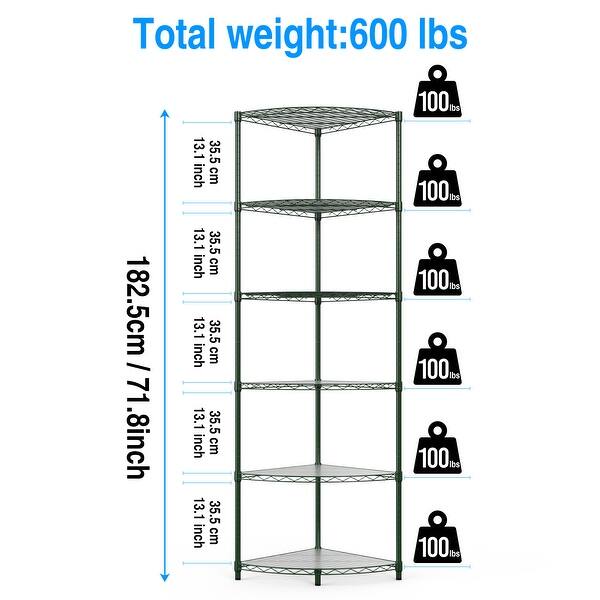 Open Storage Rack 6-tier Corner Display Cabinet Plant Stand - Bed Bath ...