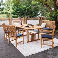 Cambridge Casual Leon 6-Piece Teak Patio Extendable Dining Set - On ...