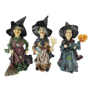 Spooky Witches Set of 3 Decorative Resin Figurines for Halloween ...