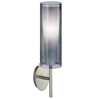 Eglo Pinto Nero 1-light Matte Nickel Wall Light with Smoked Glass - Bed ...