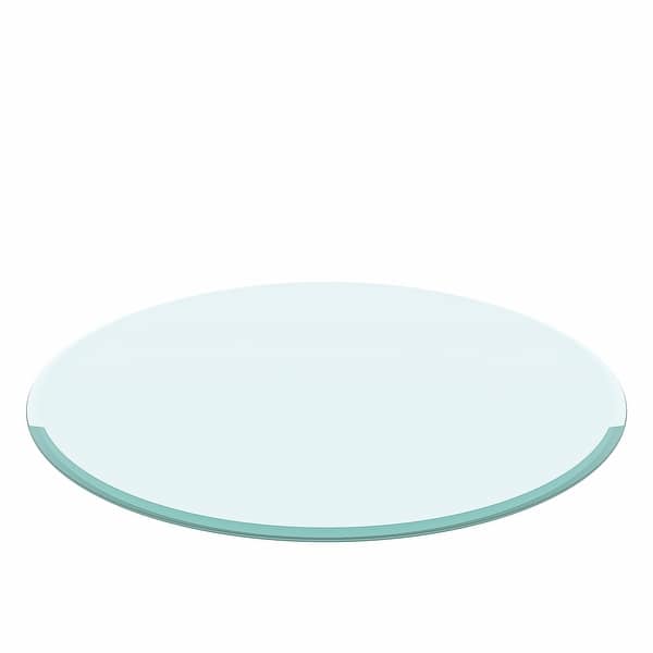 Round Tempered Glass Table Top Clear Glass - Bed Bath & Beyond - 39116516