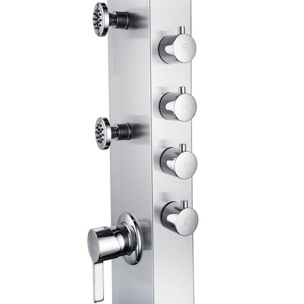 59.05'' 2.5 GPM High Pressure Chrome Shower Panel System with Fixed ...