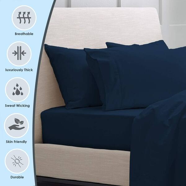 Lavish Touch 100% Cotton 1000 TC Pillowcase with Stylish 4 inch Hem Set ...