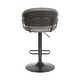Brody 25" Adjustable Swivel Bar Stool, Black Wood with Gray Faux ...