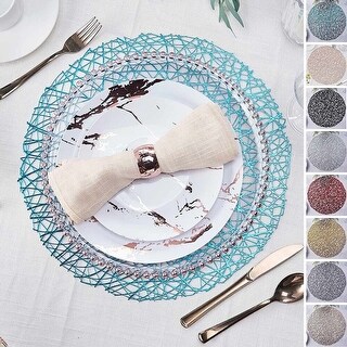 6Pcs 15 Inch Round Vinyl String Placemats - Bed Bath & Beyond - 40465437