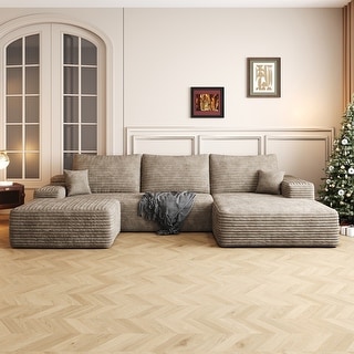 Cloud Sectional Sofa With 1 Ottoman, Modern Upholstered Couches ...