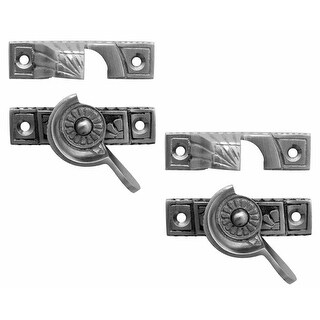 2 Ornate Solid Brass Window Sash Lock Satin Chrome - Bed Bath & Beyond ...