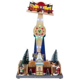 16" LED Animated and Musical Shooting Star Carnival Ride Christmas ...