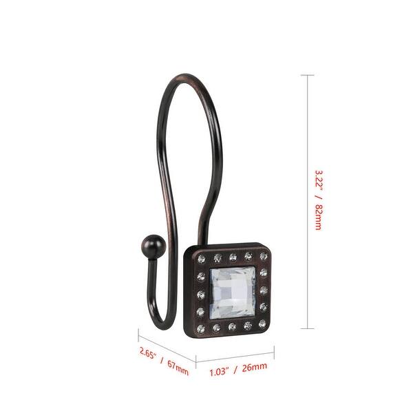 Utopia Alley Double Shower Curtain Hooks for Bathroom, Crystal Design ...