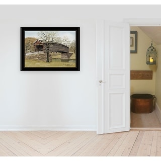 TrendyDecor4U Farmhouse "The Old Humpback Bridge" Framed Print Wall Art ...