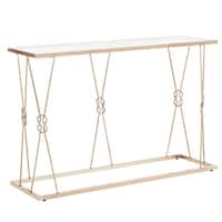 Sandiacre Champagne Gold Reef Knot Frame and Glass Sofa Table by ...