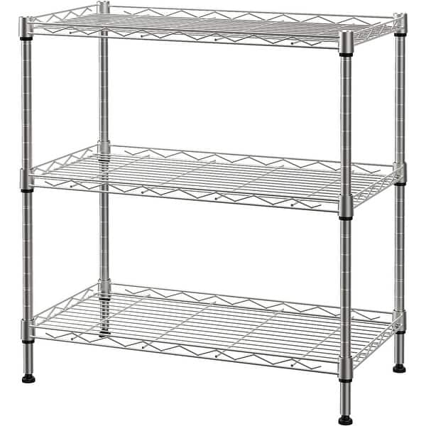 3 Shelf Wire Shelving Unit Adjustable Storage Shelving Shelves - 21.26W ...