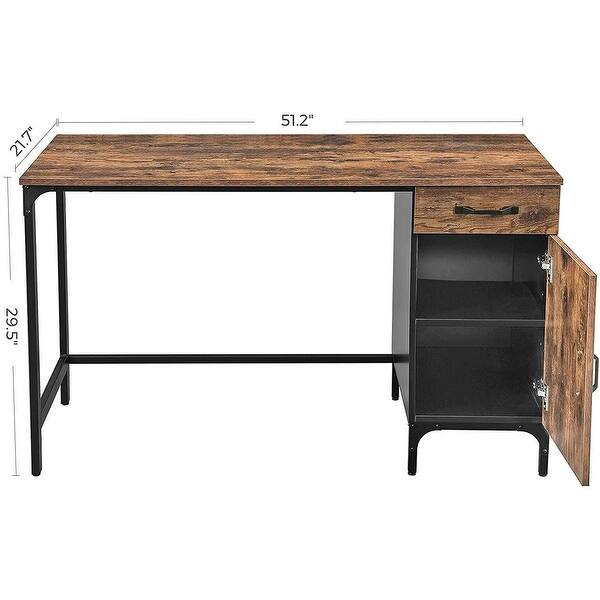 BOSCARE Computer Desk Writing Study Table with Drawer and Cabinet for ...