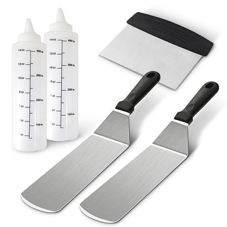 Cheer Collection 5pc Stainless Steel Griddle Tool Set - Bed Bath ...