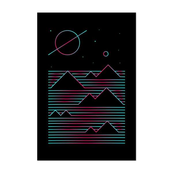 Landscape from Titan Digital Abstract Minimal Moon Art Print/Poster ...