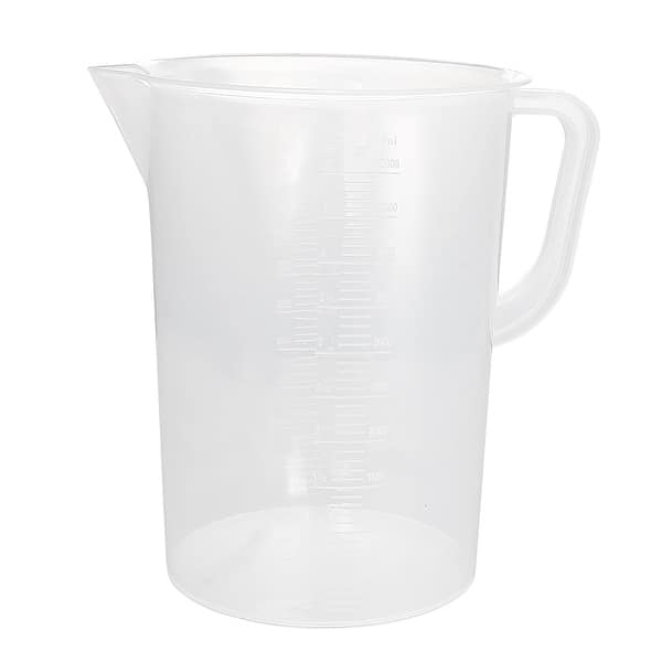 Clear White Plastic Graduated Measuring Cup 5000ml Capacity w Handle ...