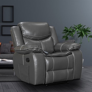 32.7" Wide Genuine Leather Recliner Power Club Recliner - On Sale - Bed ...