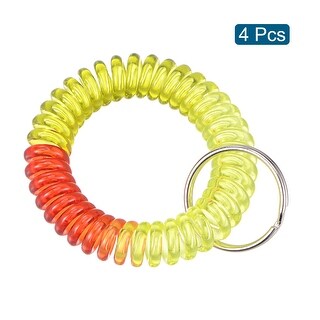 4Pcs Spiral Keychain, Plastic Keyring Wristband Coil Key Holder ...