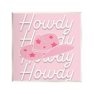 Stupell Soft Pink Howdy Pattern Wall Plaque Art Design By Corrine Rose ...